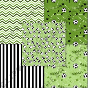 20 Soccer Themed Digital Papers, Seamless Commercial Use Instant ...