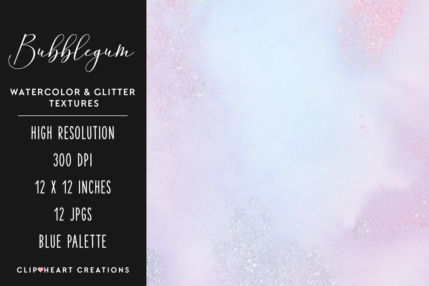 Pink and Blue Glitter Watercolor Digital Papers Commercial - Etsy