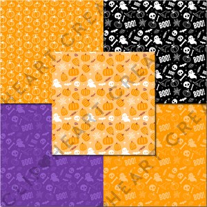 20 Halloween Themed Digital Papers, Seamless Commercial Use Instant ...
