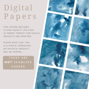 Blue Watercolor Digital Papers, Commercial Use Instant Download ...