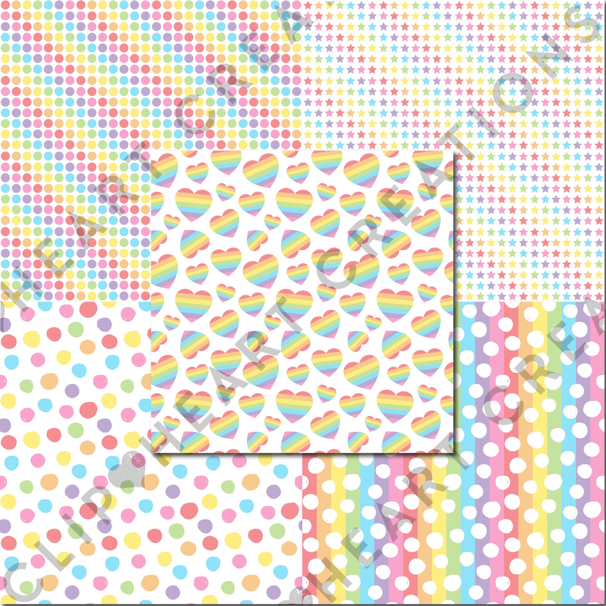 Rainbows Digital Paper Patterns 20 Seamless Commercial Use - Etsy