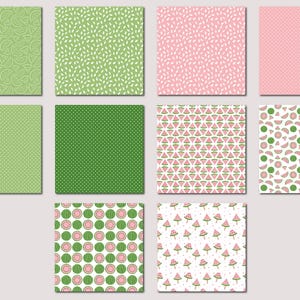 20 Pink Watermelon Themed Digital Papers, Seamless Commercial Use ...