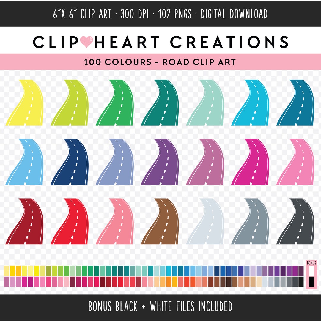 100 Road Clip Art, Commercial Use Instant Download PNG Travel Road ...