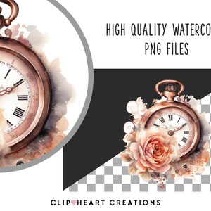 Vintage Clocks Watercolor Clipart Collection, Commercial Use Instant ...