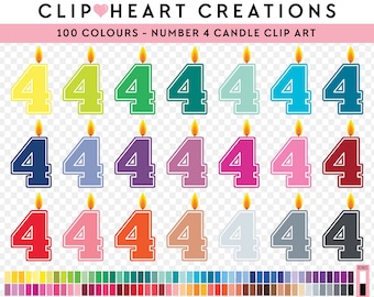 100 Number Two Birthday Candle Clip Art Commercial Use | Etsy UK