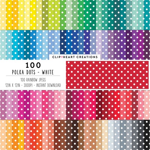 100 Polka Dot Digital Papers Commercial Use Instant Download - Etsy