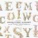 Spring Florals Alphabet Clip Art, Commercial Use Instant Download ...