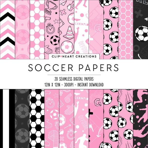 Soccer Digital Paper - Etsy