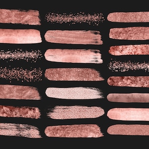 Rose Gold Brush Strokes Clip Art, Rose Gold Foil Brush Strokes Clipart ...