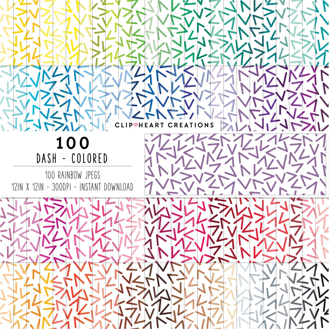 100 Dash Pattern Digital Paper Digital Paper Pack, Commercial Use ...