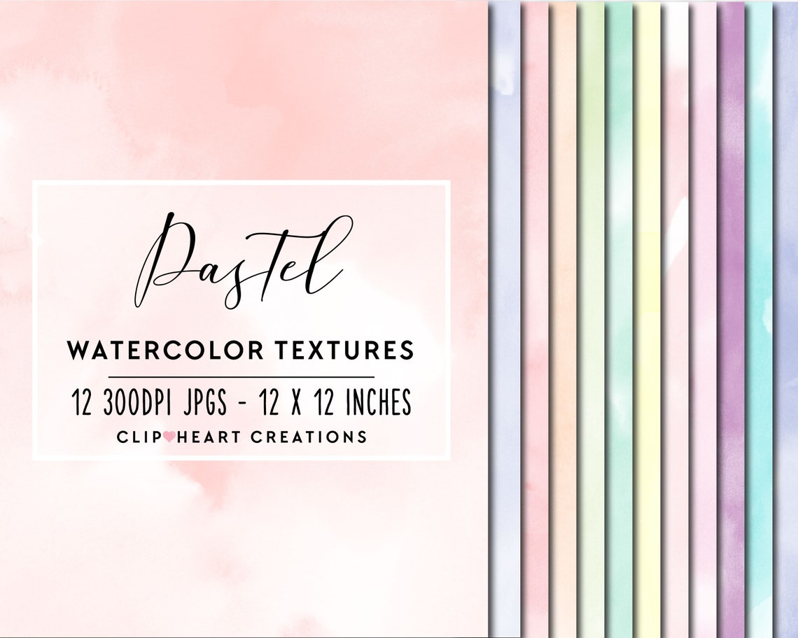 Pastel Watercolor Digital Papers Commercial Use Instant - Etsy