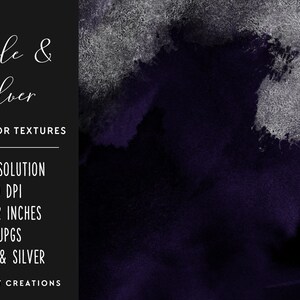 Purple & Silver Watercolor and Foil Digital Papers Commercial - Etsy