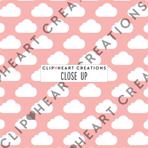100 Clouds Digital Papers, Commercial Use Seamless White Cloud Pattern ...