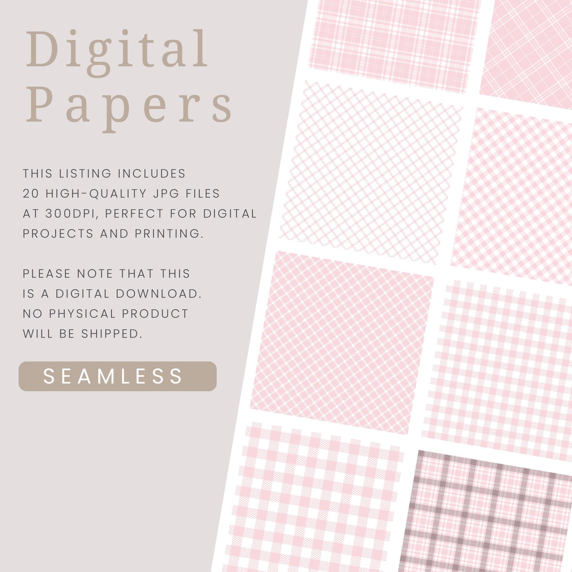 Pink Buffalo Plaid Digital Paper Set, Seamless Lumberjack Plaid Papers ...