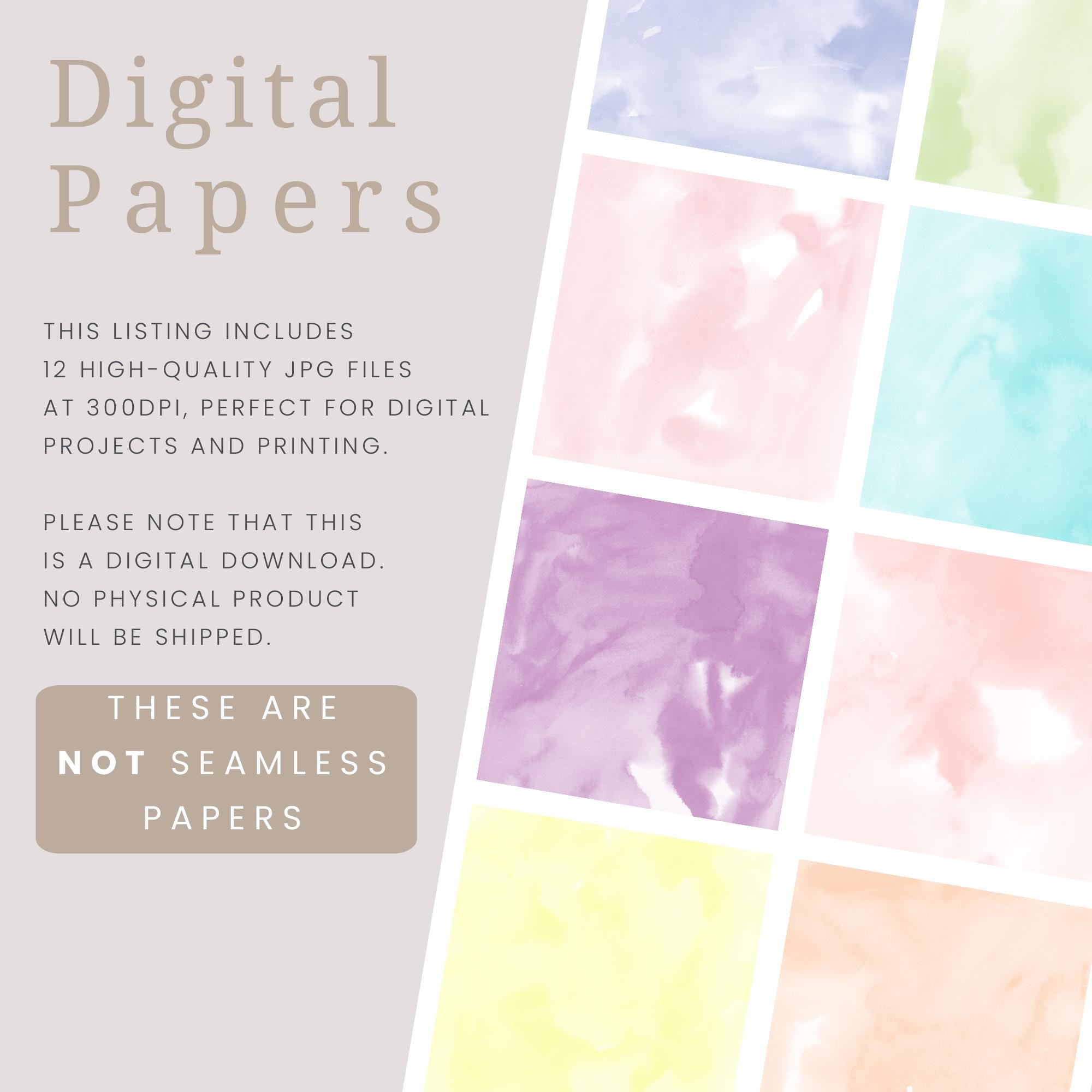 Pastel Watercolor Digital Papers, Commercial Use Instant Download ...