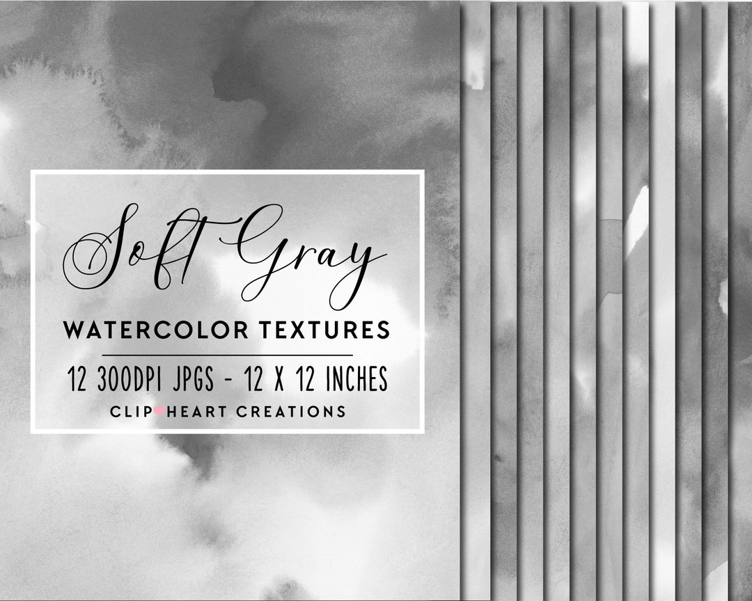 Soft Gray Watercolor Digital Papers, Commercial Use Instant Download ...
