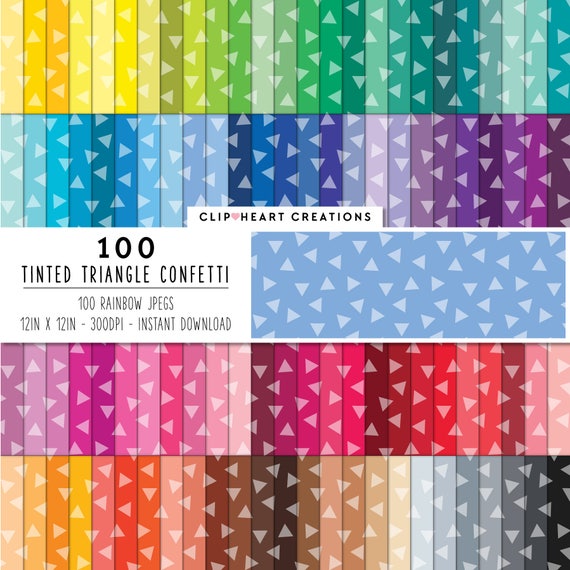 100 Triangle Confetti Digital Papers Commercial Use Instant | Etsy