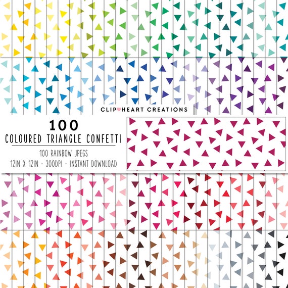100 Triangle Confetti Digital Papers Commercial Use Instant | Etsy
