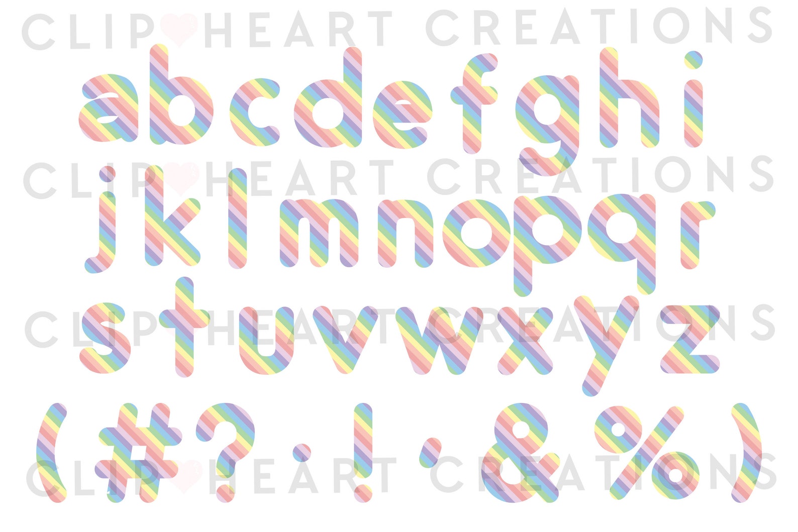 Pastel Rainbow Alphabet Clip Art Commercial Use Instant - Etsy
