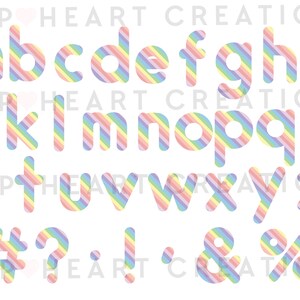 Pastel Rainbow Alphabet Clip Art, Commercial Use Instant Download ...