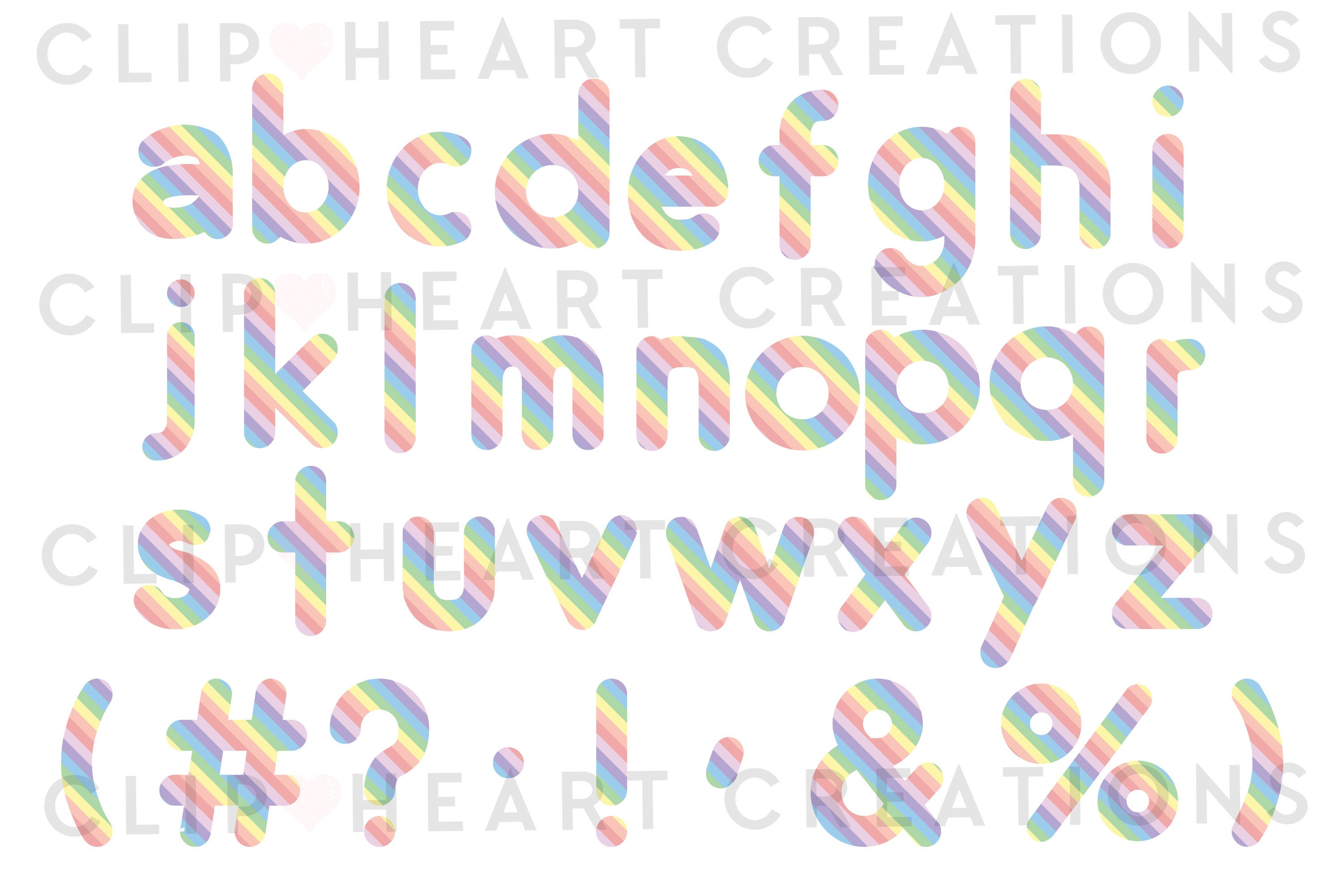 Pastel Rainbow Alphabet Clip Art Commercial Use Instant - Etsy