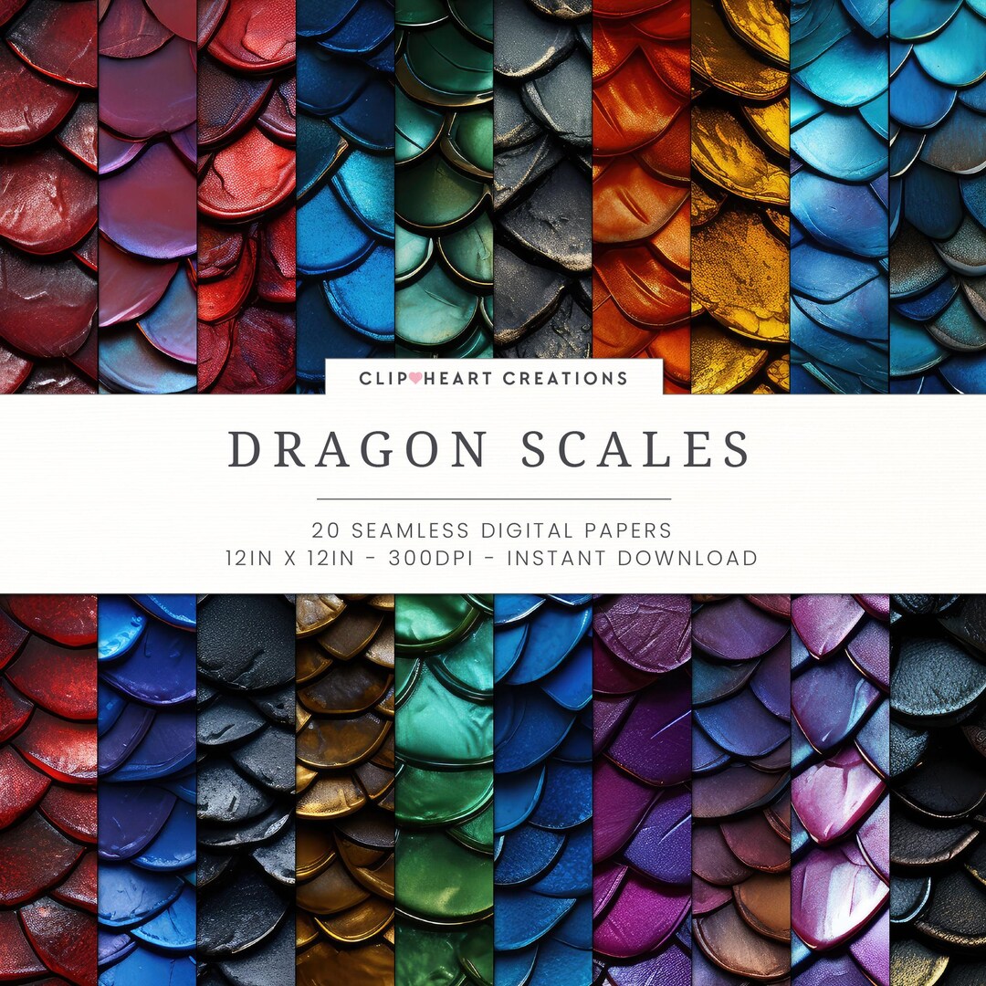 Dragon Scales Papers, Seamless Commercial Use Instant Download Fantasy ...