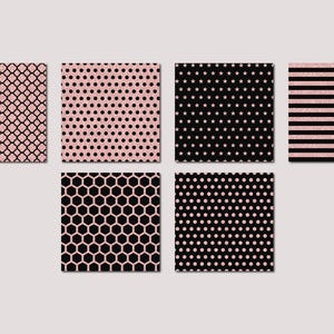 14 Rose Gold and Black Glitter Pattern Digital Papers, Commercial Use ...
