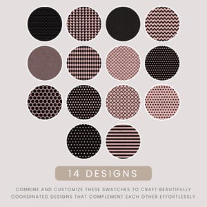 14 Rose Gold and Black Glitter Pattern Digital Papers, Commercial Use ...