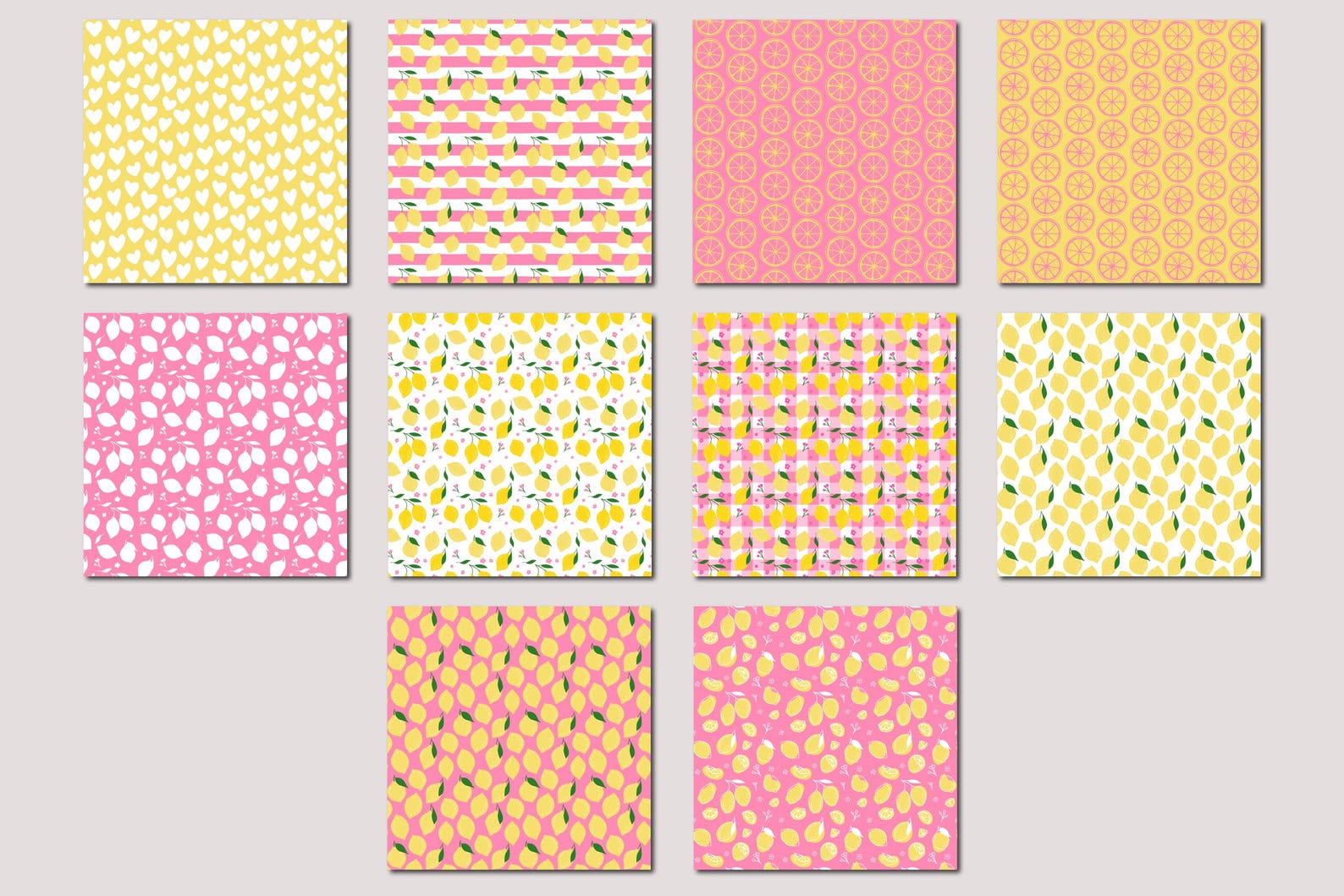Pink Lemonade Digital Paper Patterns, 20 Seamless Commercial Use ...