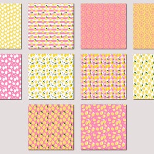 Pink Lemonade Digital Paper Patterns, 20 Seamless Commercial Use ...