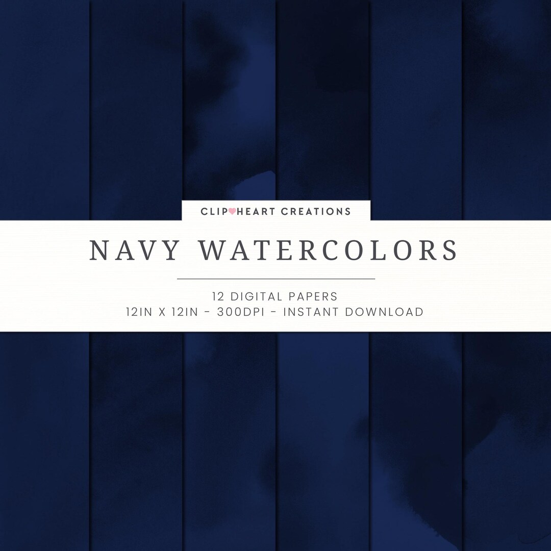 Blue Watercolor Digital Papers, Commercial Use Instant Download ...