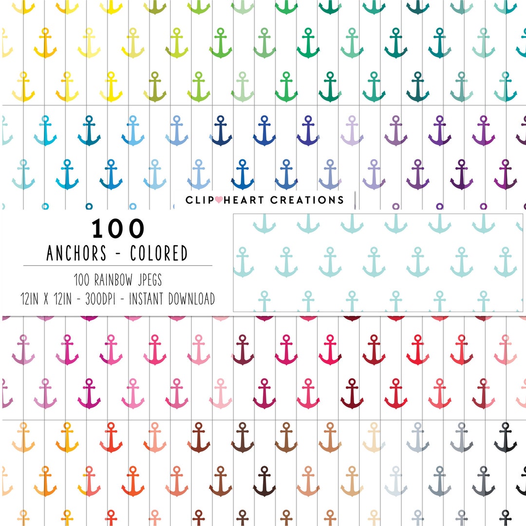 100 Anchors Digital Paper, Commercial Use Instant Download Seamless ...