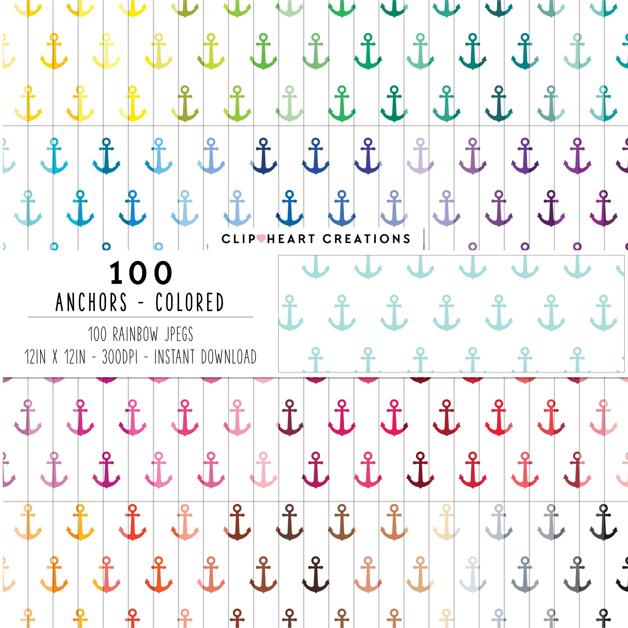 100 Anchors Digital Paper Commercial Use Instant Download - Etsy