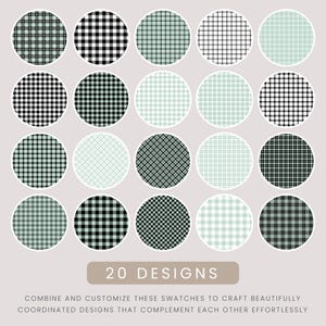 Green Buffalo Plaid Digital Paper Set, Seamless Lumberjack Plaid Papers ...