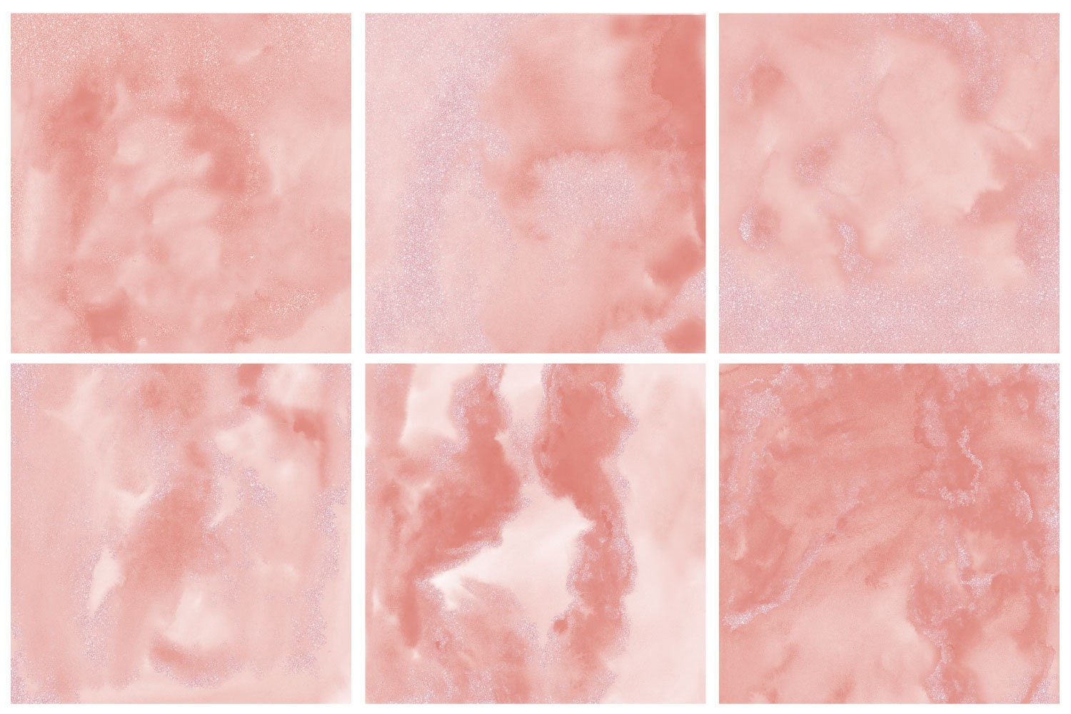 Coral Glitter Watercolor Digital Papers Commercial Use - Etsy