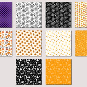 20 Halloween Themed Digital Papers, Seamless Commercial Use Instant ...