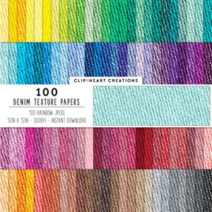 100 Denim Texture Digital Papers, Commercial Use Instant Download Denim ...