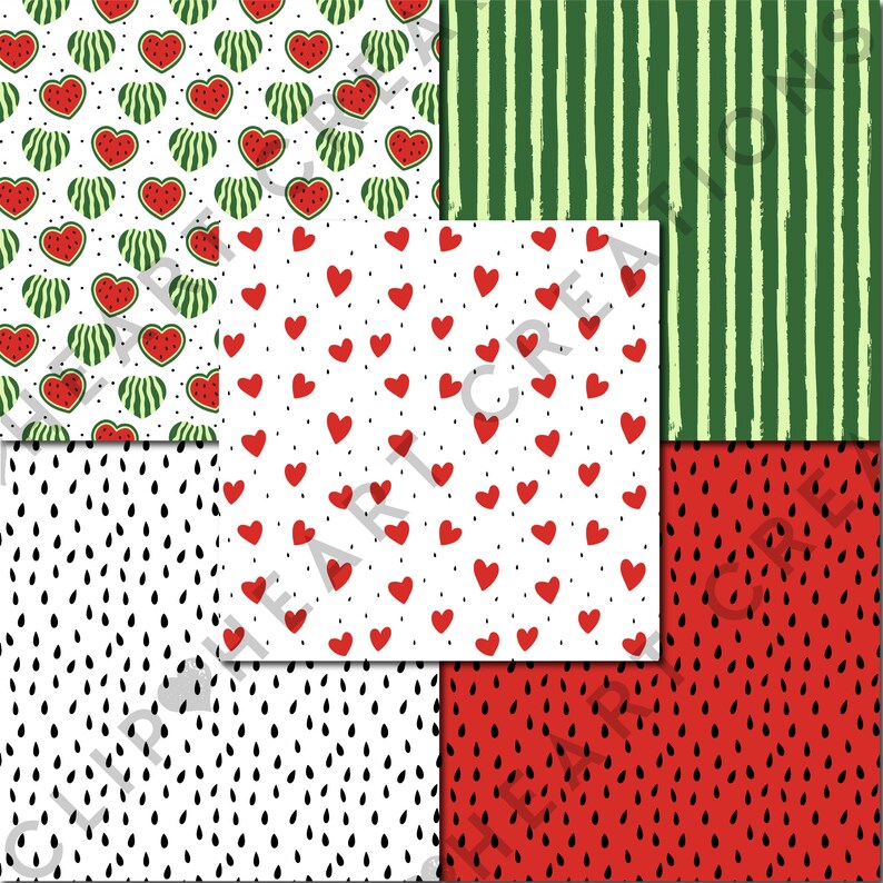 20 Watermelon Themed Digital Papers Seamless Commercial Use - Etsy
