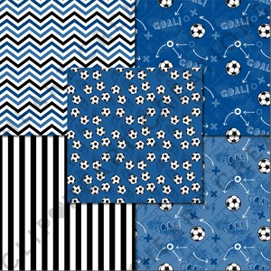 20 Soccer Themed Digital Papers, Seamless Commercial Use Instant ...