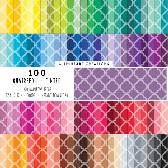 100 Quatrefoil Pattern Digital Paper Pack Commercial Use | Etsy