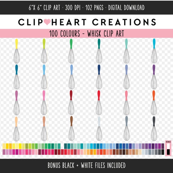 100 Whisk Digital Clip Art Commercial Use Instant Download | Etsy