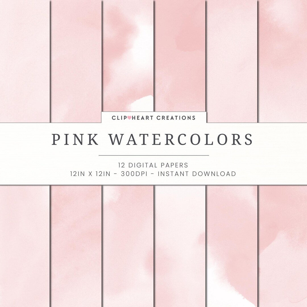 Pink Watercolor Digital Papers, Commercial Use Instant Download ...