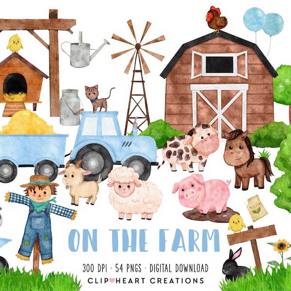 Farm Animal Clipart - Etsy