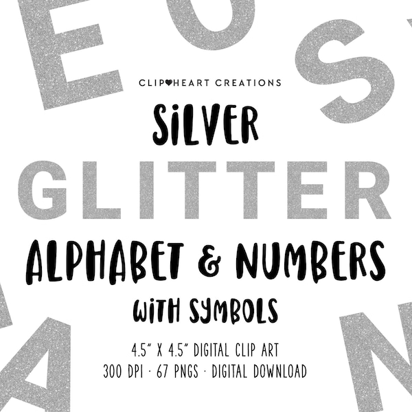 Silver Glitter Alphabet Stickers - Etsy