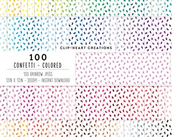100 Confetti Digital Papers Commercial Use Seamless Tinted | Etsy