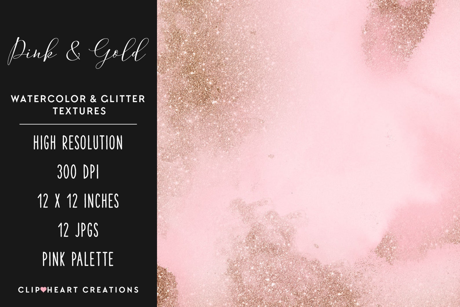 Pink Glitter Watercolor Digital Papers Commercial Use Instant | Etsy UK