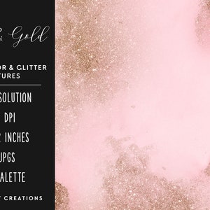Pink Glitter Watercolor Digital Papers Commercial Use Instant - Etsy