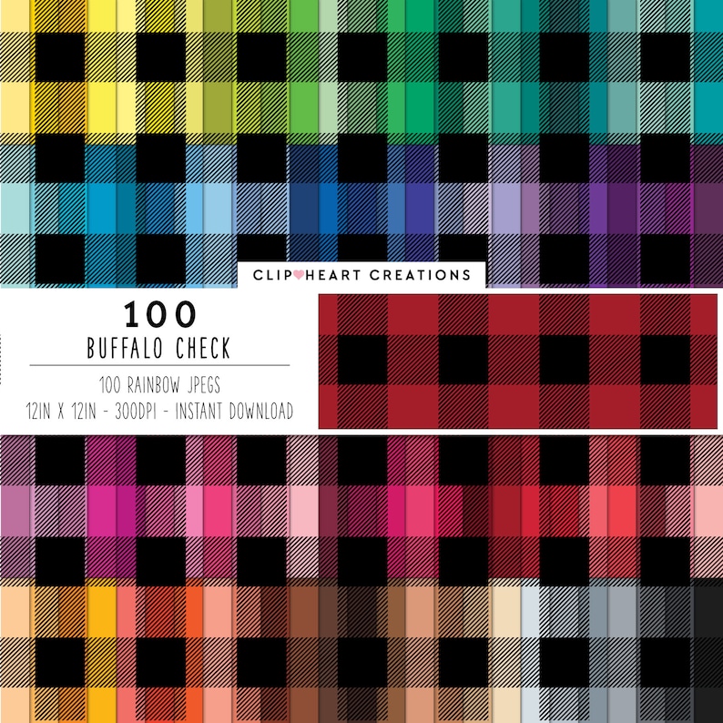 100 Buffalo Check Pattern Digital Paper Commercial Use | Etsy