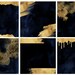 Navy & Gold Watercolor and Foil Digital Papers, Commercial Use Instant ...