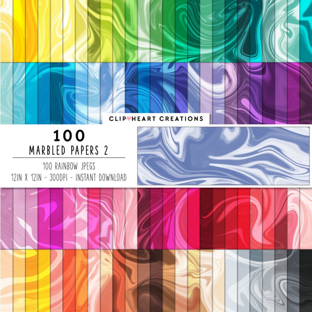 100 Marble Texture Digital Papers, Commercial Use Instant Download ...